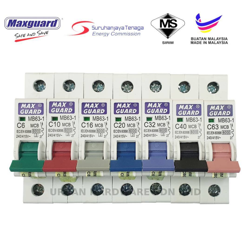 Max Guard 6A/10A/16A/20A/32A/40A/63A 1Pole MCB Main Switch | Shopee ...
