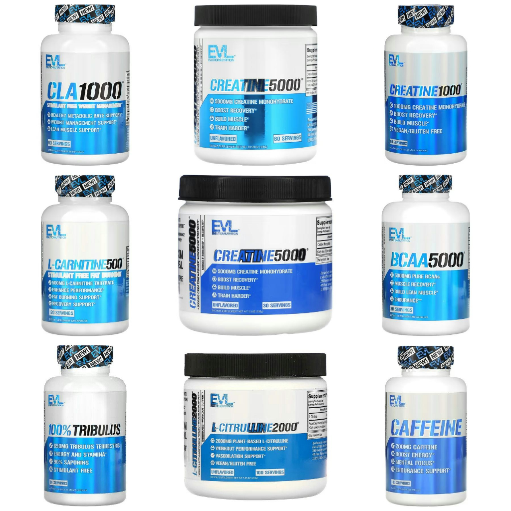 (Ready Stock) EVLution Nutrition, BCAA, Caffeine, CLA, Creatine, L ...