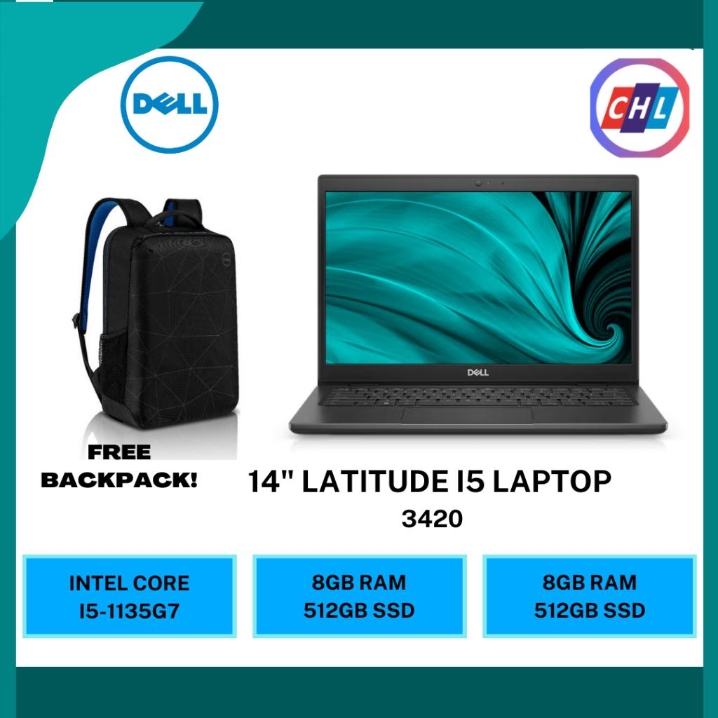DELL LATITUDE 3420 14" NOTEBOOK [I5-1135G7, 8GB, 512GB SSD, NVIDIA GEFORCE, W11PRO ] CARBON ...