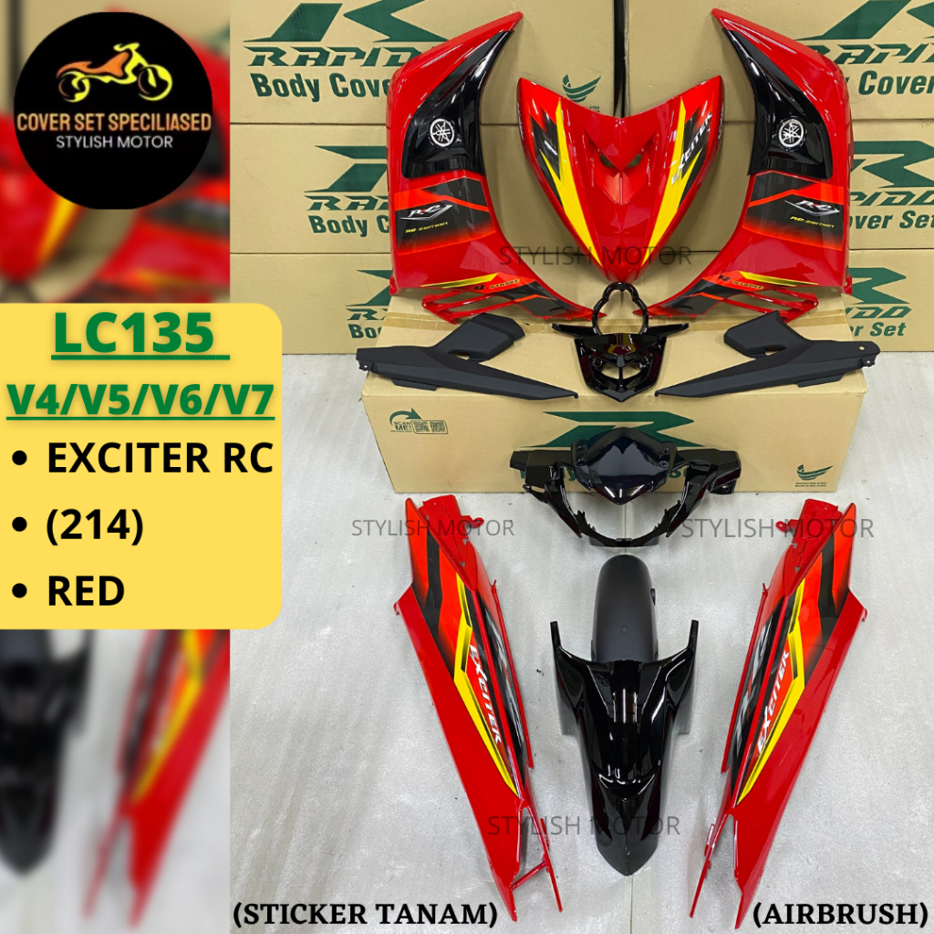 (STICKER TANAM/AIRBRUSH) RAPIDO COVER SET YAMAHA LC135 V4/V5/V6/V7 ...