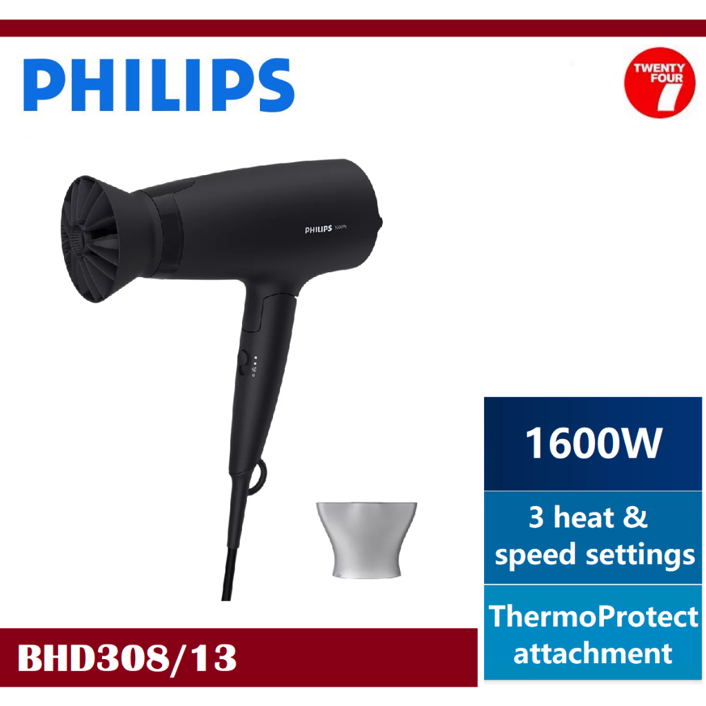 PHILIPS 3000 Series Hair Dryer BHD308/13 (1600W) BHD30813 BHD308 | Shopee Malaysia