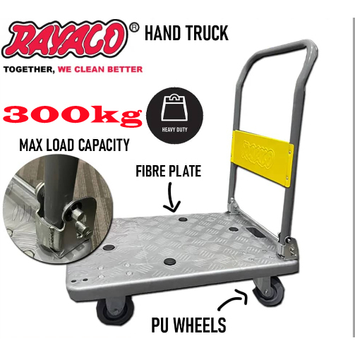 500kg Foldable Platform Trolley 6 wheels / Heavy Duty Hand Truck Troli ...