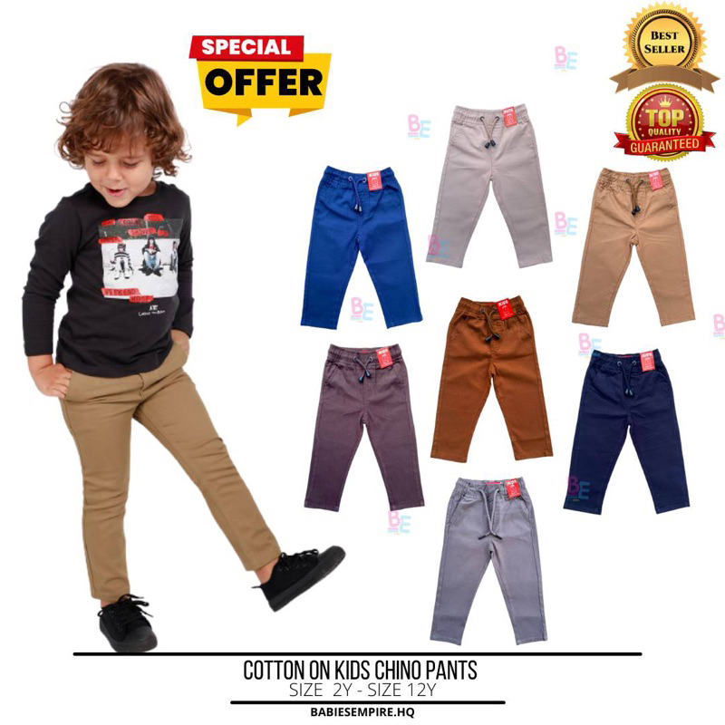 SALE! 1-12Y [100% PREMIUM]Cotton kids long pants slack jogger pant boy ...