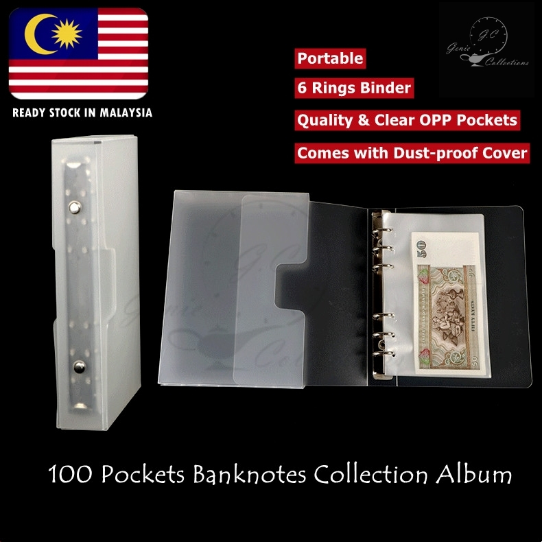 Portable 100 Pockets Multipurpose Storage Album Paper Money Banknotes ...