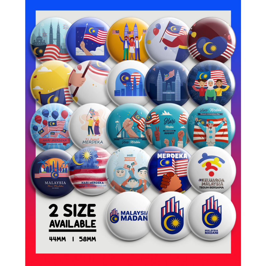 Button Badge Hari Merdeka Malaysia Madani Independence Day Size 44mm ...