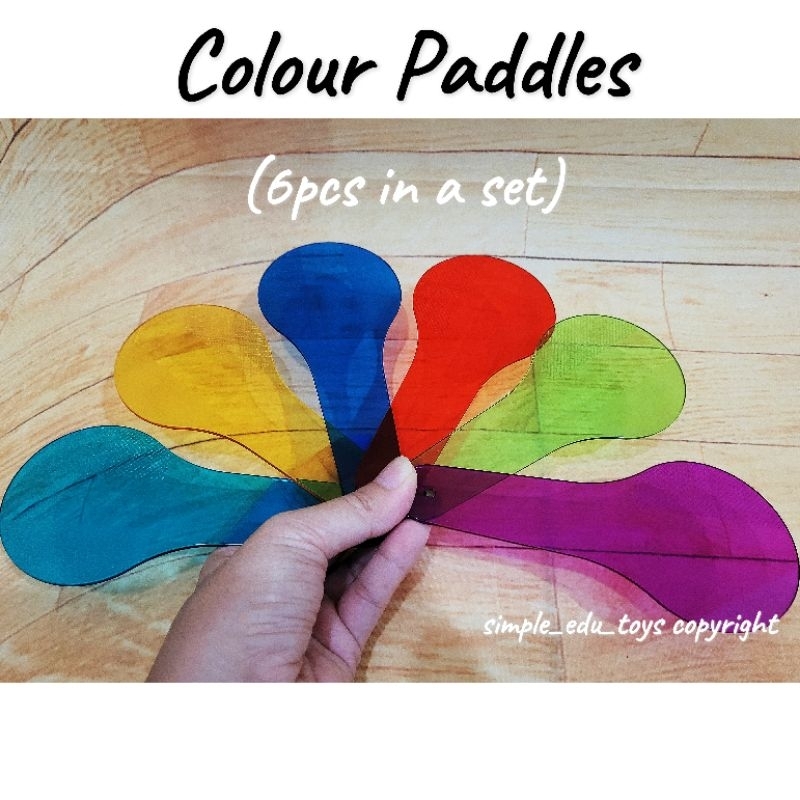 Colour Paddles 6pcs Kids Sensory Play Colour Mixing Recognition Kids ...