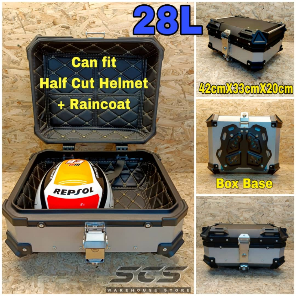 Top Box Aluminum Alloy 28L Motor Black SILVER ADV Adventure KTM Tracer ADV150 ADV160 NMAX NVX ...