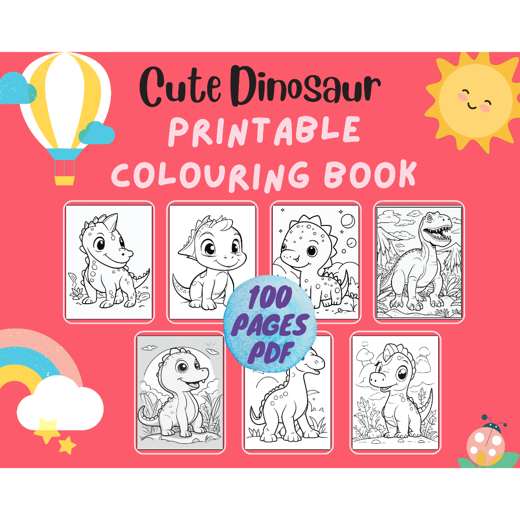 [PDF] Printable Colouring Pages, Cute Dinosaur, Activities Kor Kids ...