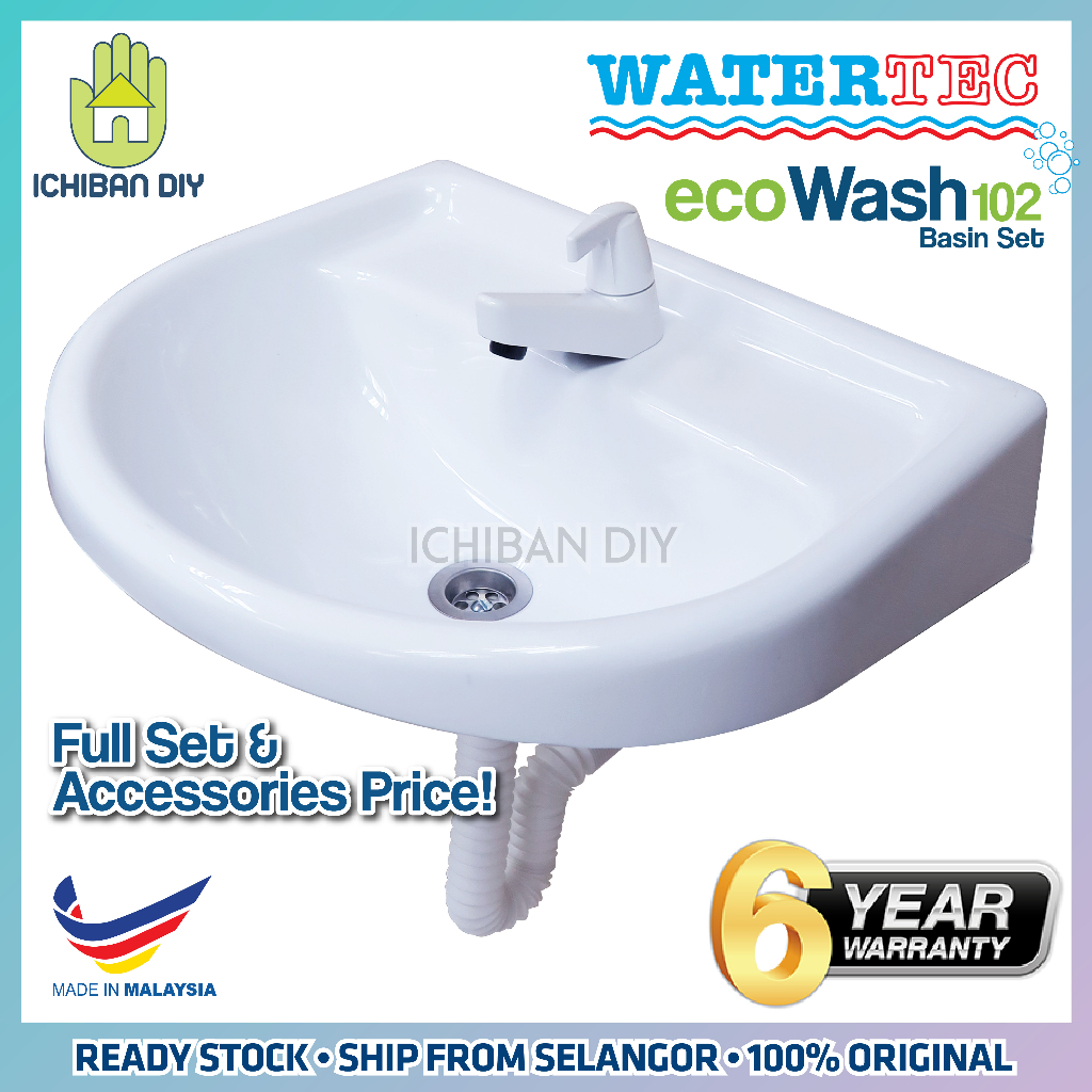 WATERTEC Singki Plastik Full Set Ecowash102 Plastic Wash Basin Bilik ...