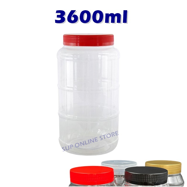 3600ML New year Cookie Jar / Balang Kosong Merah / Balang Kuih Plastik ...