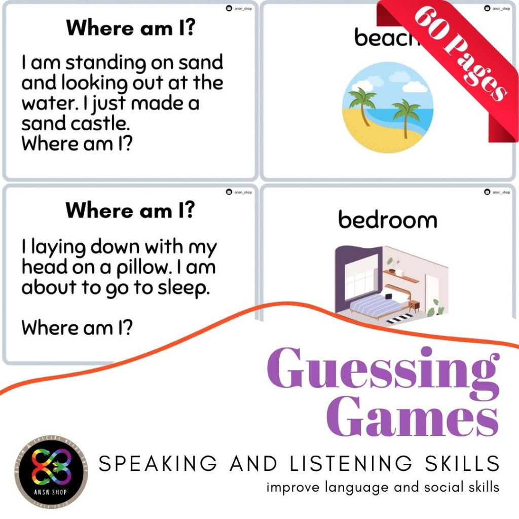Guessing Game (PDF) WH Questions / Speech Therapy / Speaking and ...