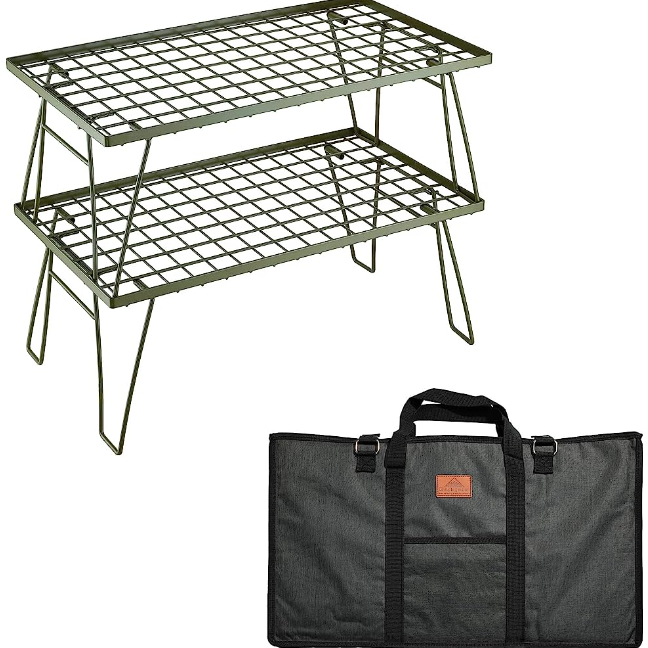 CAMPINGMOON T-233- 2T FOLDABLE MESH STACKABLE TABLE (KHAKI) | Shopee Malaysia