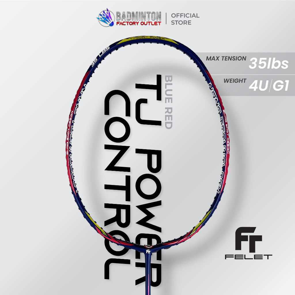 [Free String & Grip + Stringing] FELET TJ Power Control (Blue Red ...