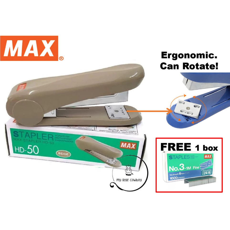 [ORIGINAL! READY STOCK/ STOK SEDIA ADA] MAX Stapler HD-50 Ergonomic Style ; MAX Stapler HD-50 ...