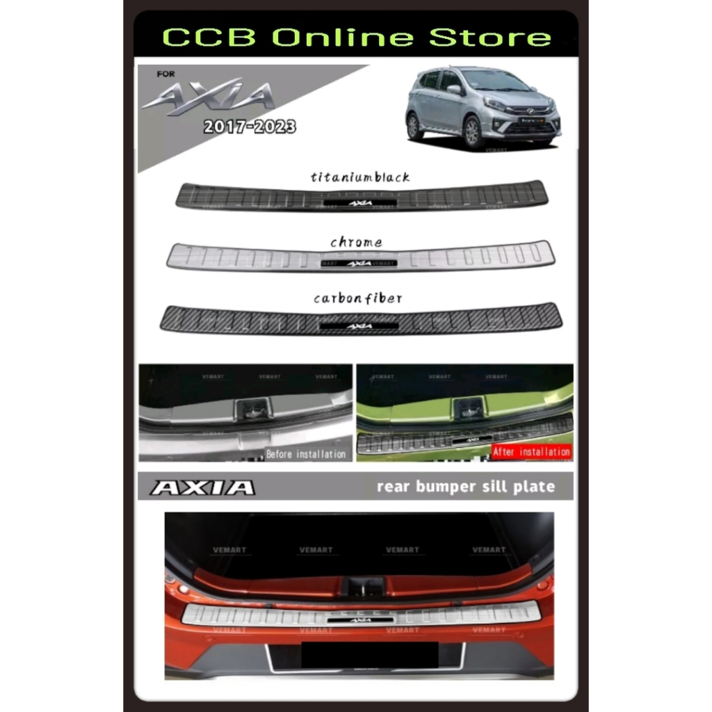 Perodua Axia 2016 - 2022 Rear Bumper Sill Plate Axia G Style Se ...