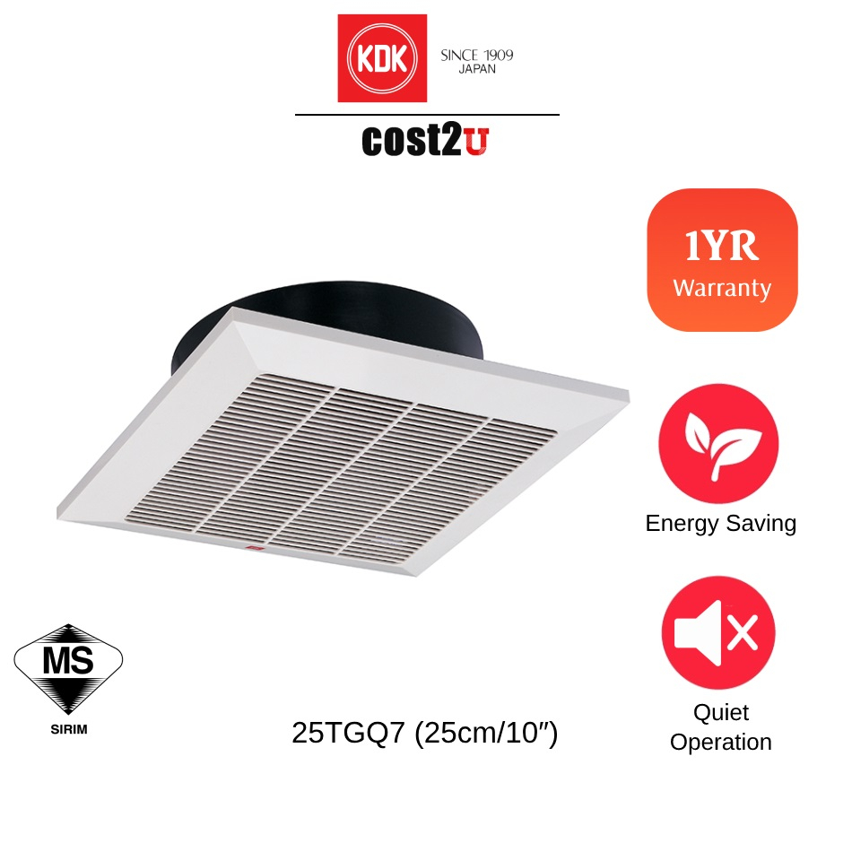 KDK (25CM/10") Ceiling Ventilating Fan | 25TGQ7 25TGQ (Exhaust Fan ...