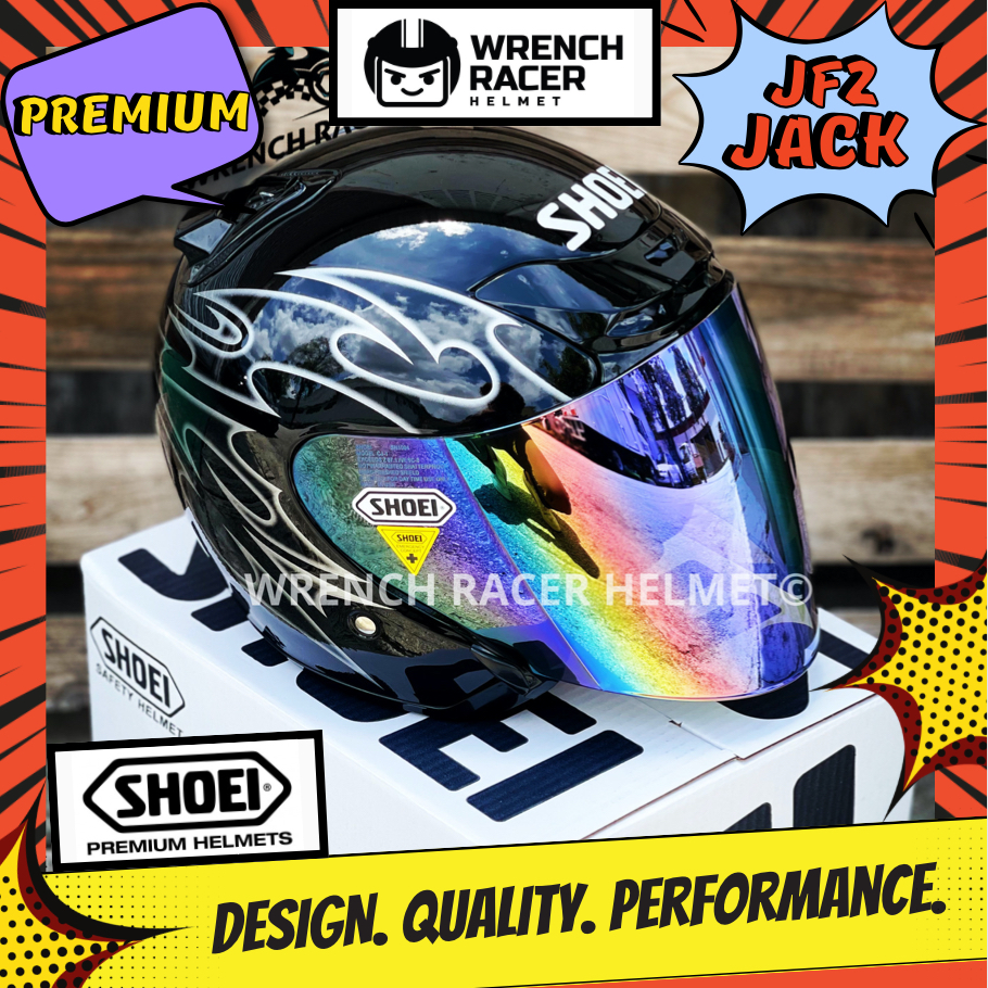 Helmet SHOEI JFORCE 2 Jack Helmet / Visor CJ1 (Premium 1 to 1) Topi ...