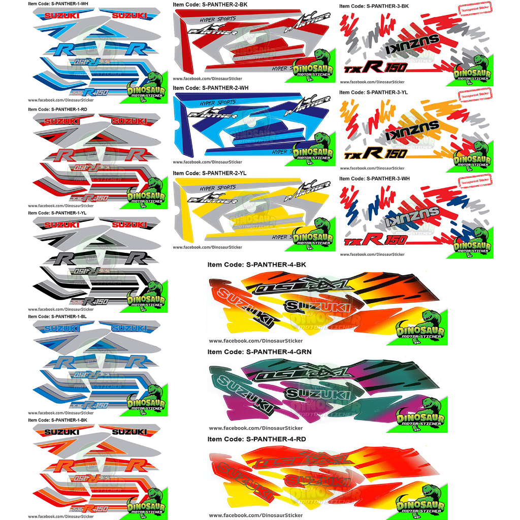 suzuki TXR panther / gamma motor stripe | Shopee Malaysia