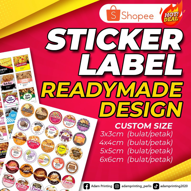 PRINT ONLY🔥100 PCS 🔥200 PCS🔥 300 PCS 🔥STICKER LABEL/STICKER BALANG KUIH ...