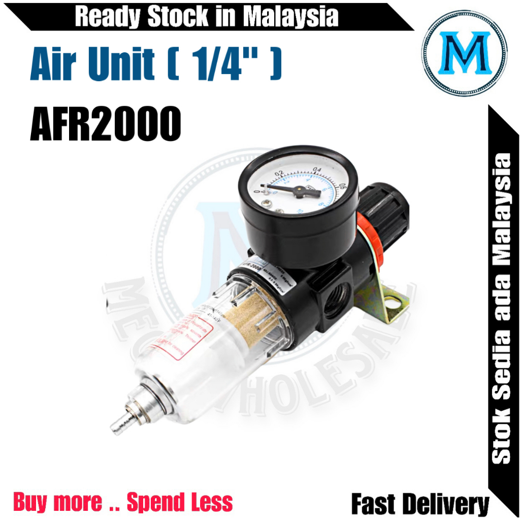 FRL 1/4" Pneumatic Air Pressure Filter + Regulator + Lubricator,AFC,AFR ...
