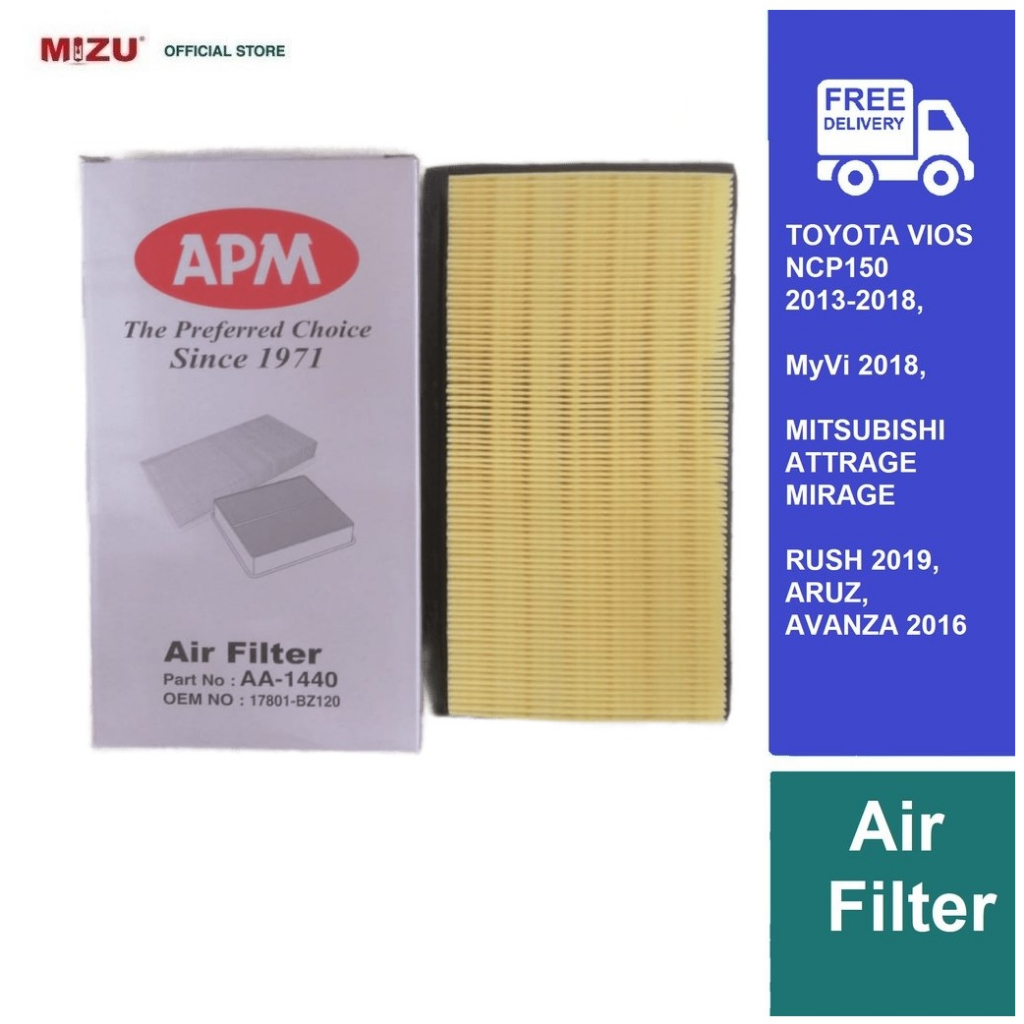 MIZU APM A-1440 Air Filter Vios NCP150 2013-18/MyVi 18- now/Aruz ...
