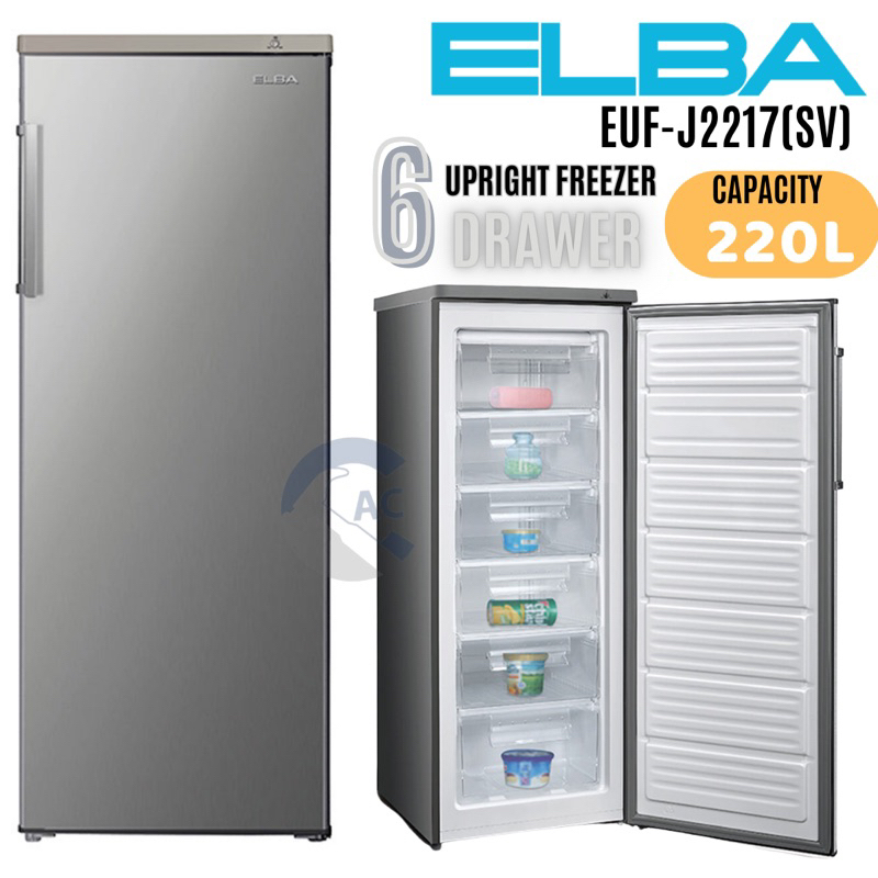 ELBA Upright Freezer 200L / EUF-J2217(SV)/ PETI BEKU / FREEZER | Shopee ...
