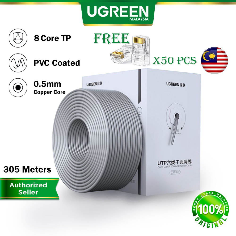UGREEN Cat 6 Unshielded Engineering Cable 305m UTP 1000Mbps Ethernet ...