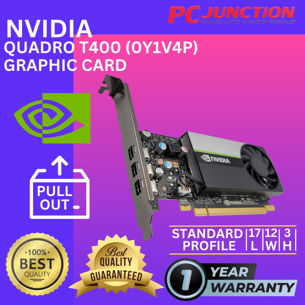 NVIDIA QUADRO T400 (0Y1V4P) GRAPHIC CARDS - 2gb DDR6 / 4gb DDR6 ...