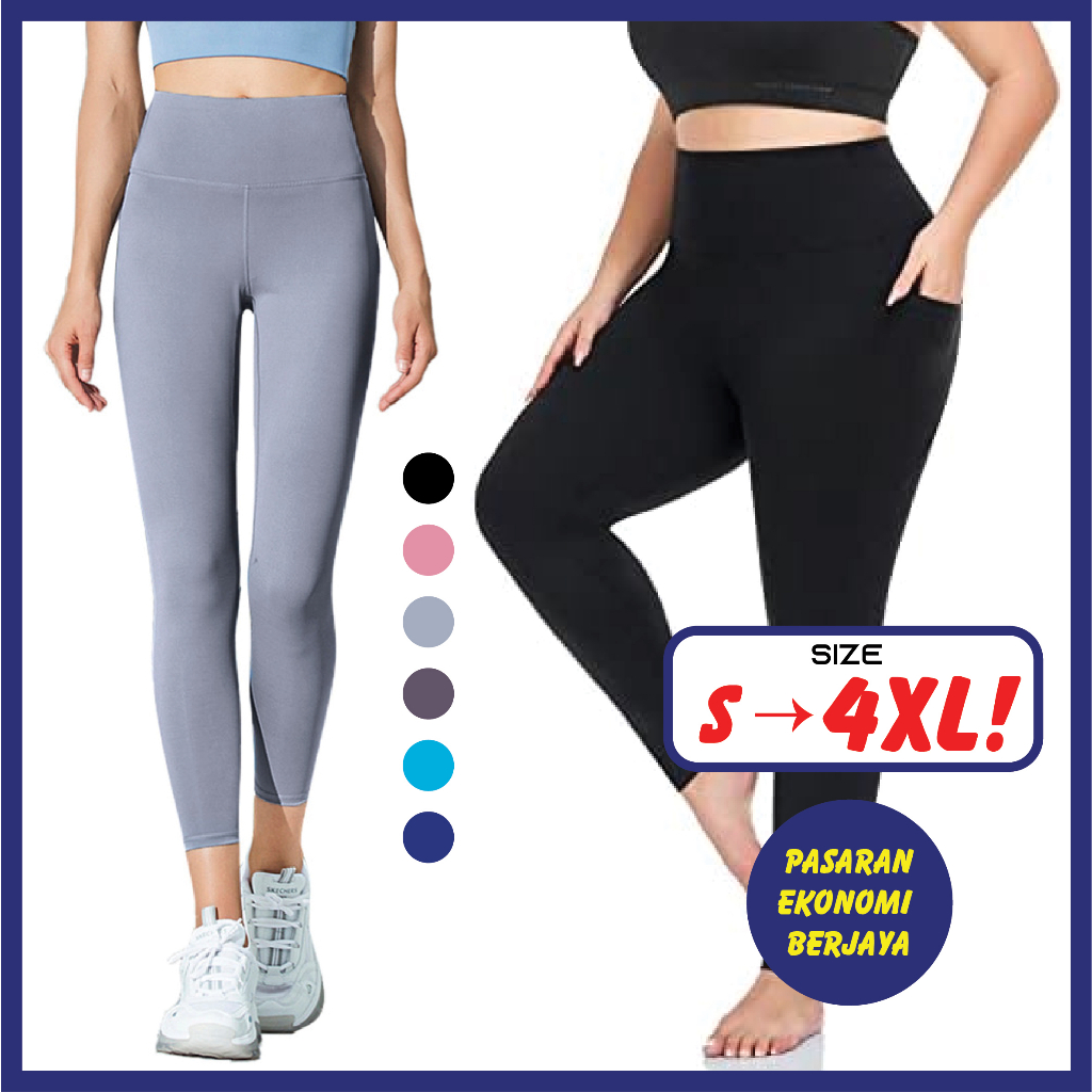 SELUAR TIGHT WANITA 612# / SELUAR SUKAN WANITA / HIGH WAIST SPORT YOGA ...