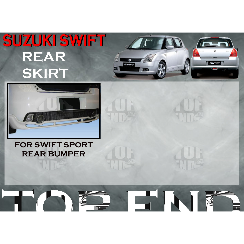 SUZUKI SWIFT REAR SKIRT (FOR SWIFT SPORT REAR BUMBER) FIBERGLASS REAR ...
