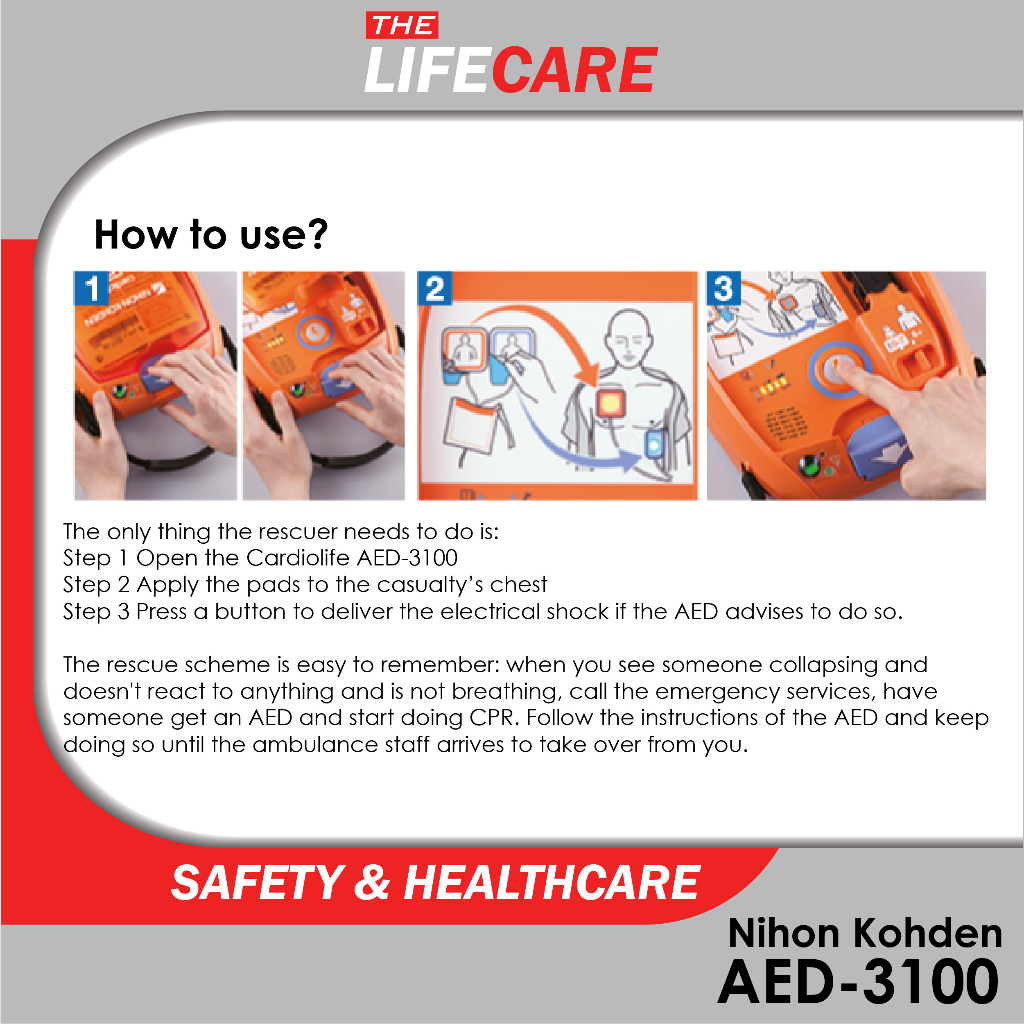 Nihon Kohden Cardiolife AED-3100 automated external defibrillator (AED) | Shopee Malaysia