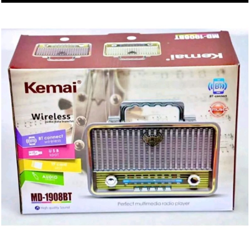 🔥KEMAI Vintage Classic Old Style New Technology Bluetooth FM Radio ...