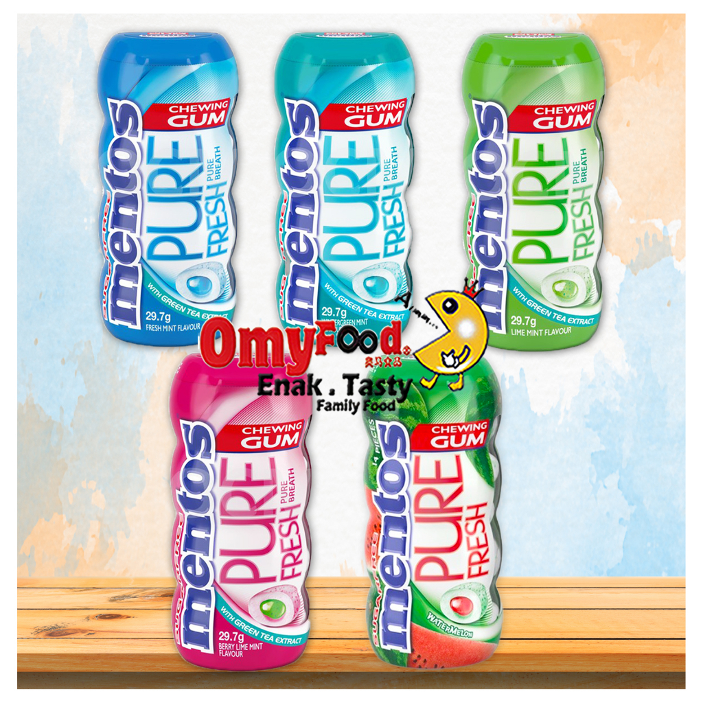 29.7g Mentos Pure Fresh Pocket Bottle Gum [ Fresh Mint/ Wintergreen Mint/ Lime Mint/ Berry Lime ...