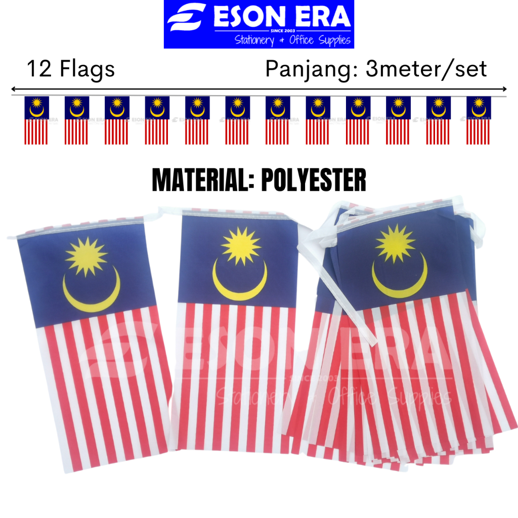 Bendera Malaysia Flag Bundle Bunting Flag Malaysia Banting | Shopee ...