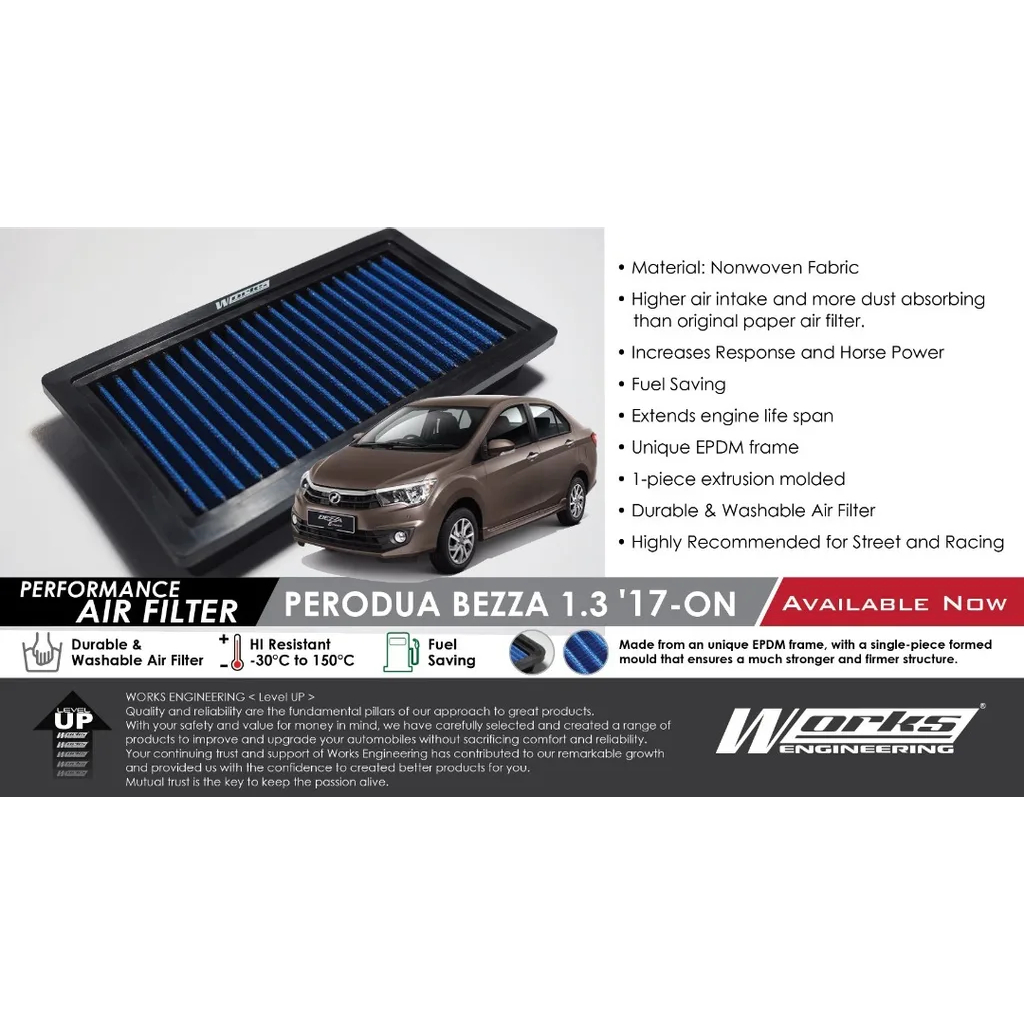 PERODUA BEZZA 1.3 DUAL VVTI 16'~ WORKS ENGINEERING PERFORMANCE DROP IN ...