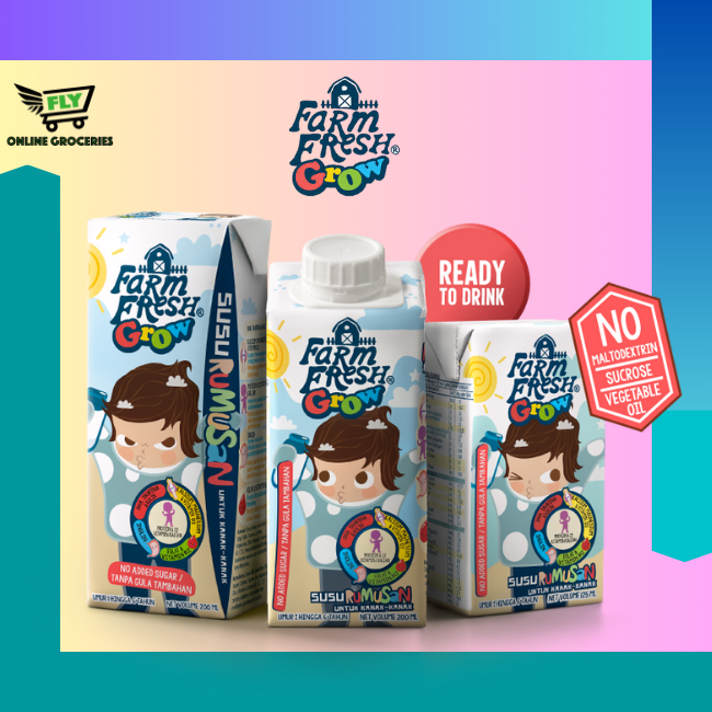 Farm Fresh Grow UHT Formulated Milk 200ml x 24 / 125ml x 32pack (with ...