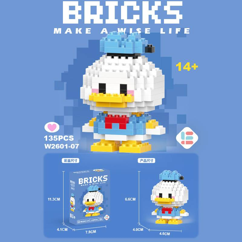 3D Mini Building Block Cute Character Model Nano Block Cartoon block Toys 微颗粒/积木/摆件/玩具礼物/模型 ...