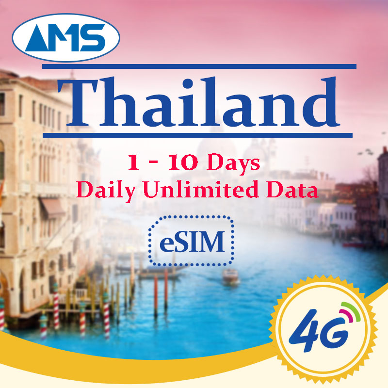 Thailand esim 1-10 Days Daily Unlimited Data Thailand SIM Card for ...
