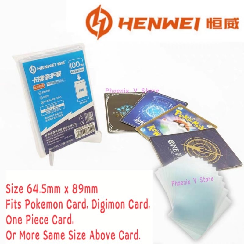 🔥‼️ORIGINAL‼️🔥 Henwei 65*90 65x90 Sleeve Pokemon Card , Digimon Card ...