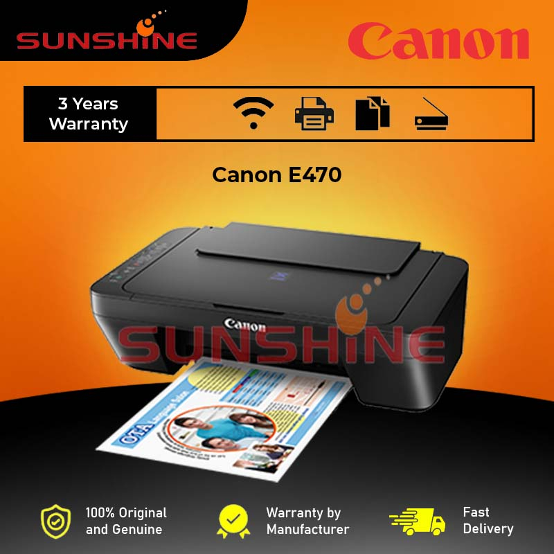 CANON PIXMA E470 WIFI ALL IN ONE COLOR INKJET PRINTER ( E410 E470 PG47 ...