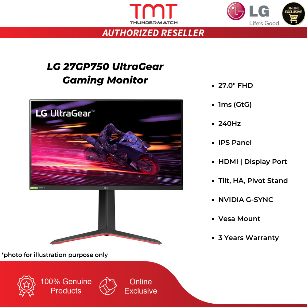 LG 27GP750 UltraGear 27" Gaming Monitor |1ms(GtG) | 240Hz | IPS Panel ...