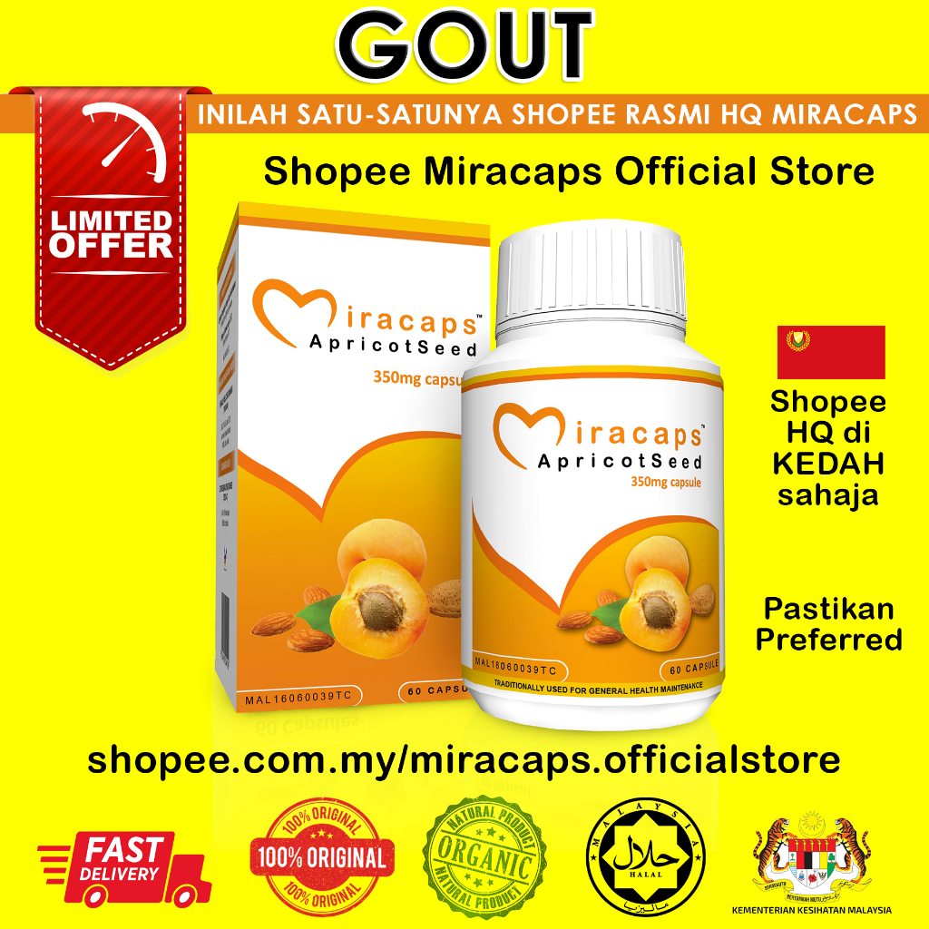 [ORIGINAL MIRACAPS OFFICIAL STORE] BANTU REDAKAN GOUT. APRICOT SEED ...