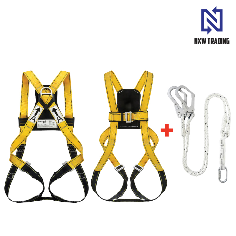 HONEYWELL FULL BODY FALL PROTECTION HARNESS + LANYARD PACKAGE - MB9000 ...