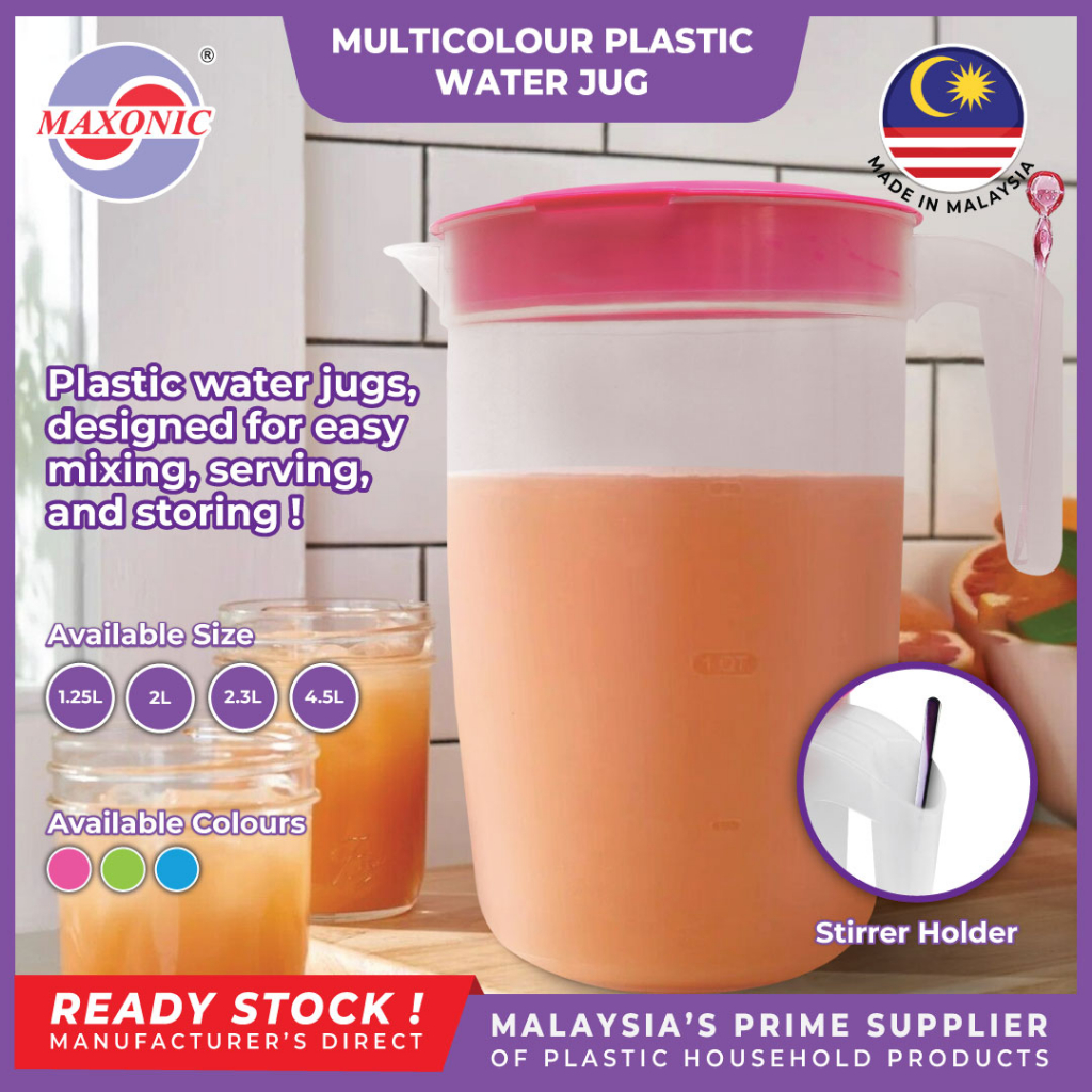 MAXONIC 4.5L PLASTIC WATER JUG WITH LID | WATER PITCHER | KIDS WATER ...