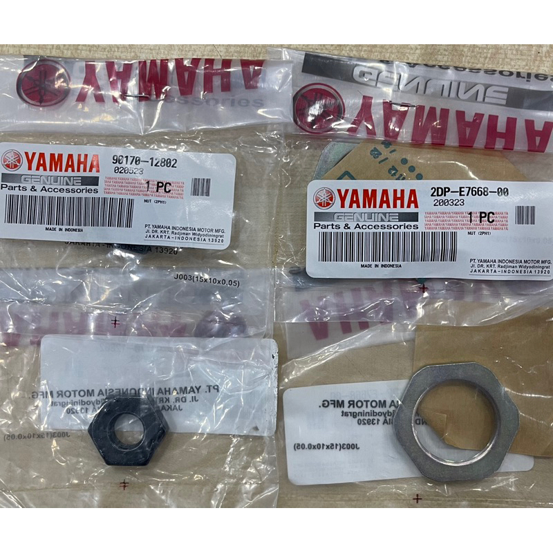 100% ORIGINAL- YAMAHA NVX155 V1 V2 PULLEY NUT BIG /SMALL (2DP-E7668-00 ...