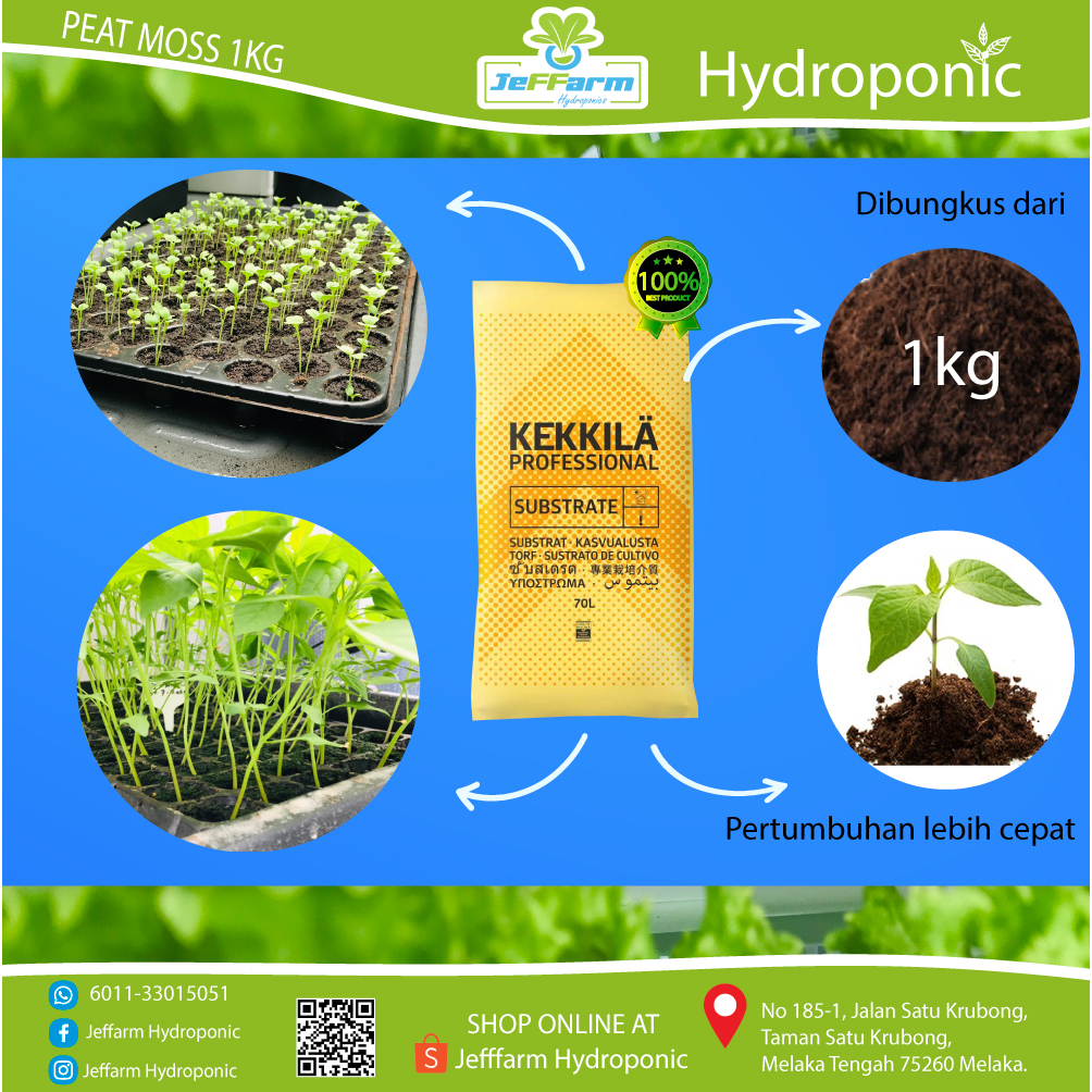 1KG PEAT MOSS KEKKILA [TANAH SEMAIAN TERBAIK] JEFFARM HYDROPONIC ...