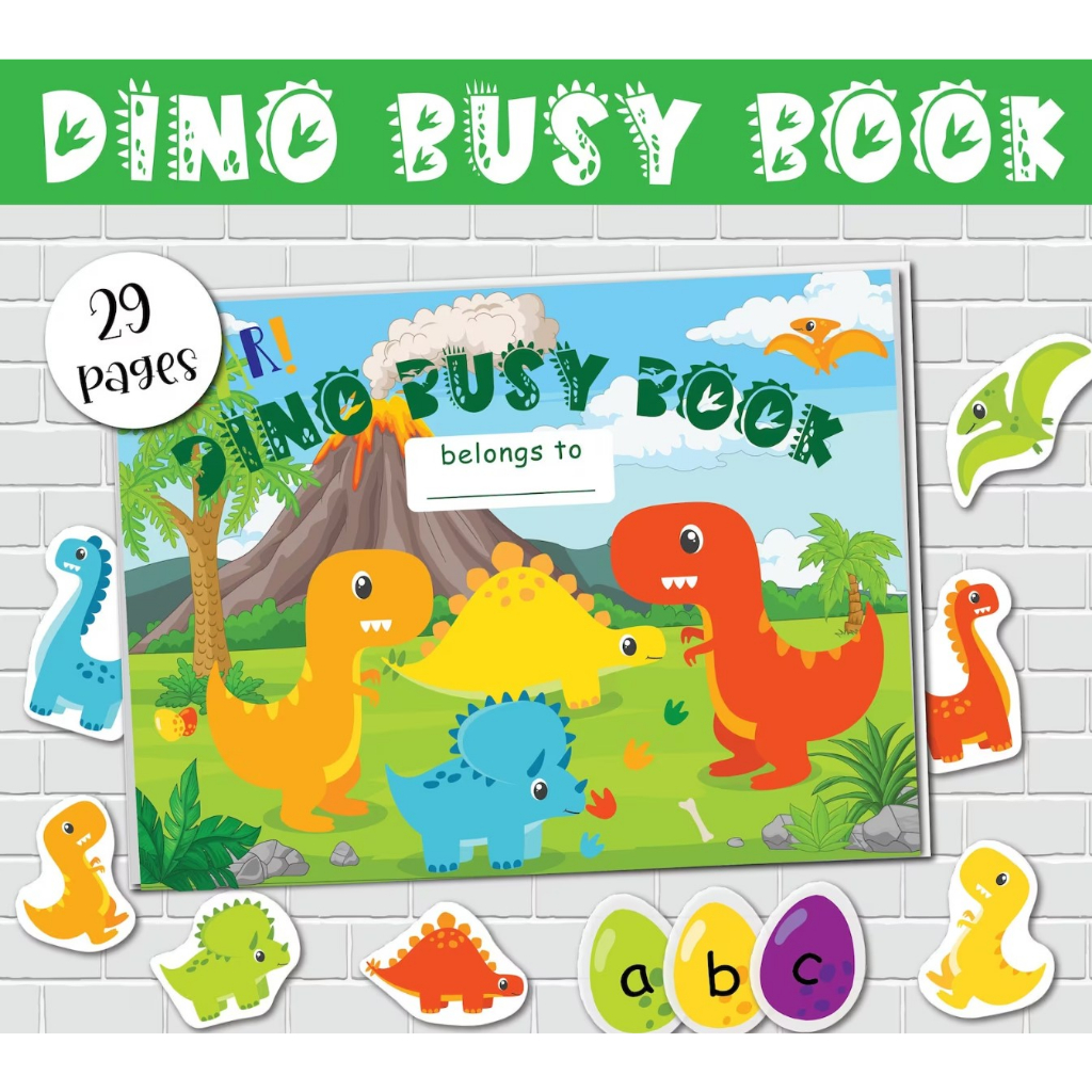 PDF] Dino Busy Quiet Book Home Learning Kids Printable Montessori ...