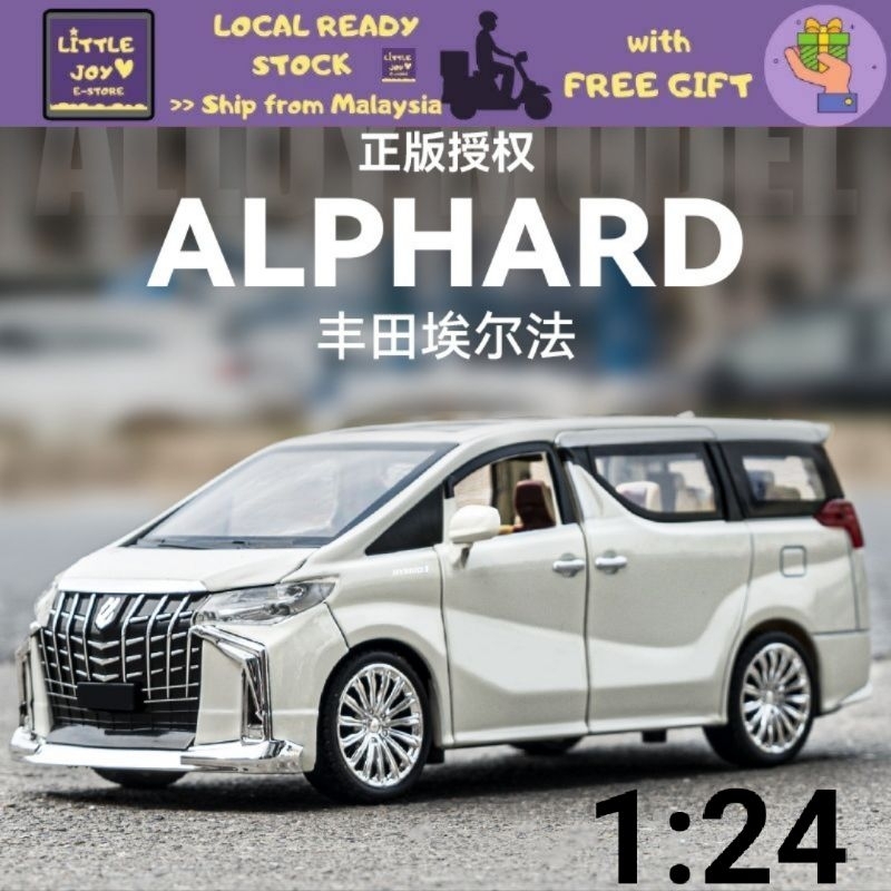 🇲🇾LJS1 Toyota Alphard 1:32 1:24 1:18 Alloy Diecast MPV Scale Model Minivan Toys Car cake deco ...