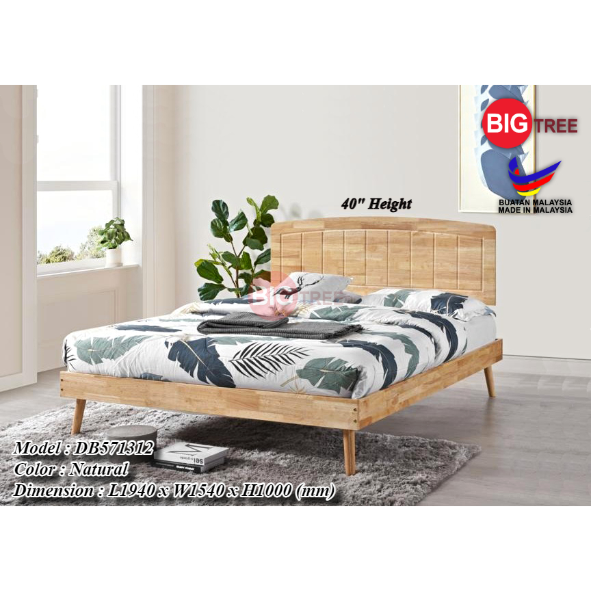 Big Tree Japanese Design Wooden Queen Bed Frame / Full Solid Katil ...