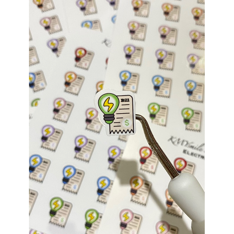 Electric bill sticker / Cute sticker / Icon planner sticker / matte and ...